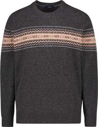 Hackett Herren Pullover grau Merinowolle Norweger