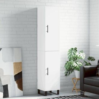 vidaXL Buffet haut Blanc 34,5x34x180 cm Bois ding&eacute;nierie Vidaxl