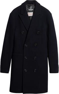 Superdry Merchant Town Coat A6 Wool, Bleu Marine, M Homme