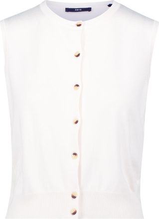 Zero Damen Feinstrickweste mit Knopfleiste 44, Eggnog