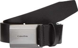 Calvin Klein Herren G&uuml;rtel Beveled Plaque Plakettenschlie&szlig;e, Schwarz (Ck Black Pebble), 105 cm