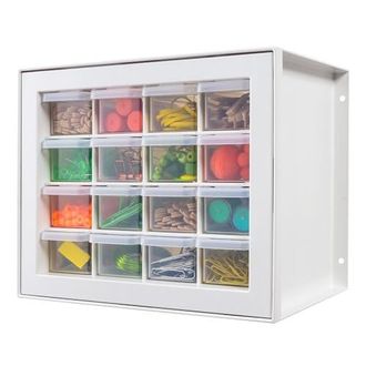 Iris IRIS Armoire de rangement pour petites pièces, fournitures de couture et dartisanat, blanc, 16 tiroirs