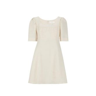 Chloé Kurzes Leinenkleid - Beige