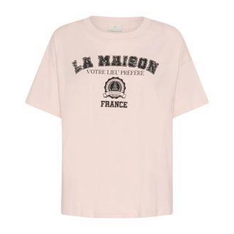 Kaffe Femme, Tops, Beige, Taille: 46 FR Tee-shirt à Imprimé Graphique Lotus