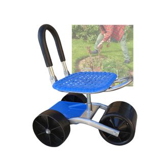 Generic H&ouml;henverstellbarer Gartenhocker for Pflanzen, Gartenroller Mit Ablagefach for Werkzeug (1/2 Ablage), 360&deg; Drehbar, for Rasen Und Garten(3-Wheeled)