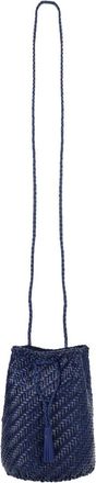 Dragon Diffusion Womens Shoulder Bag Pompom Blue Leather