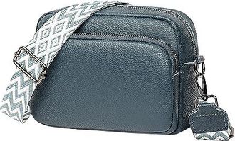 Generic Sac &agrave; bandouli&egrave;re tendance 2023 avec bandouli&egrave;re en cuir de vachette - Petit sac carr&eacute; pour ordinateur - Pour femme, bleu, taille unique