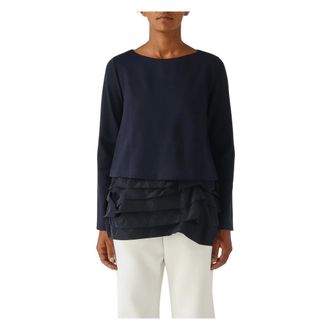 Meimeij Femme, Blouses et Chemises, Bleu, Taille: 40 FR Blouse en m&eacute;lange de viscose extensible