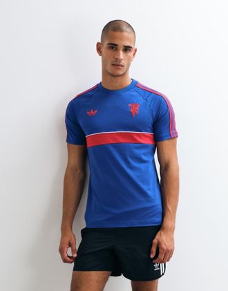 adidas Manchester United Originals T-Shirt in Royal Blue-Blau