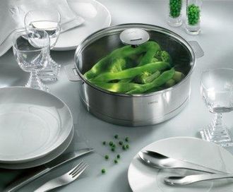 Cristel S28QEKP Schmorpfanne, 28 cm, abnehmbar, mit Deckel Glas