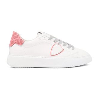 Philippe Model Wei&szlig;e Korallenrosa Tempel Sneakers - - Shoes - Damen - Wei&szlig; - 40 EU