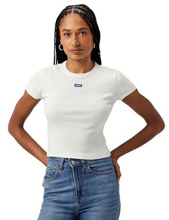 HUGO BOSS Baby Tee_B Jersey, White, XL Women