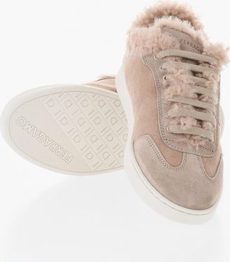 Ferragamo Suede Low Sneakers ATHENA with Fur Lining Salvatore Ferragamo