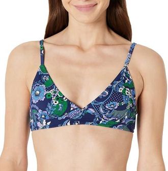 Amazon Essentials Haut de Maillot de Bain Bikini Classique Soutien L&eacute;ger Femme, Bleu Profond Motif Cachemire, 48