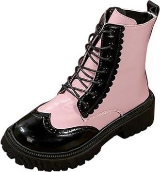 Generic Bottes &agrave; lacets pour femme - &Eacute;l&eacute;gantes et d&eacute;contract&eacute;es - Talon &eacute;pais - Antid&eacute;rapantes - Fermeture &eacute;clair lat&eacute;rale - Confortables - Pour lautomne et l