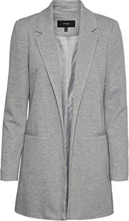 Vero Moda Vero Moda VMVERINA LS Long Blazer, Gris Clair chiné, 36 Femme