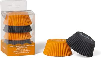 Decora 75 orangefarbene Backförmchen, 50 x 32 mm, Papier, Orange/Schwarz, 30 x 5 x 3.2 cm