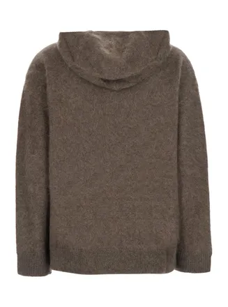 Max Mara Womens V-Neck Yak Wool Sweater Brown Tops Top