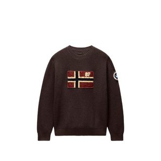 Napapijri Pull droit col rond &agrave; broderies