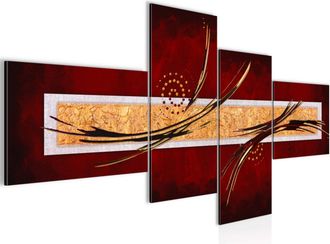 Runa Art Wandbilder Set XXL Abstrakt Wohnzimmer Schlafzimmer Grau T&uuml;rkis Weiss 4 Teilig - Made in Germany - 100845b