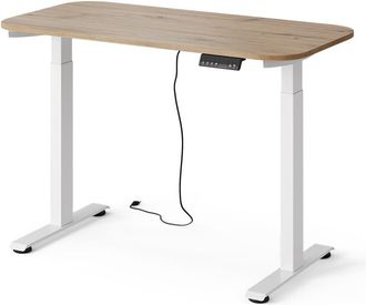 Vicco h&ouml;henverstellbarer elektrischer Schreibtisch Elevate, Wei&szlig;/Artisan, 120 x 60 cm, 2 Motoren, 100 kg Tragkraft