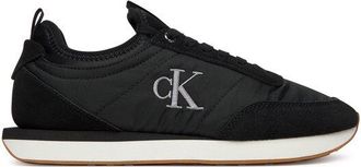 Calvin Klein Sneakers Retro Runner Sock Laceup Mix Mat YW0YW02060 Schwarz