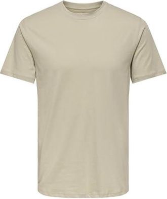 Only & Sons Homme Onsmax Life Reg Stitch Tea Noos T-Shirt, Pelican, XXL EU
