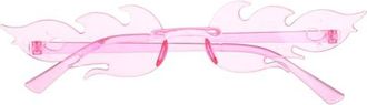 IFUNDOM Lunettes de Soleil &agrave; Motif Flamme pour Femme Cadre et Verres Roses en Polycarbonate L&eacute;ger Protection UV Optimale pour Sorties Estivales Cosplay et F&ecirc;t
