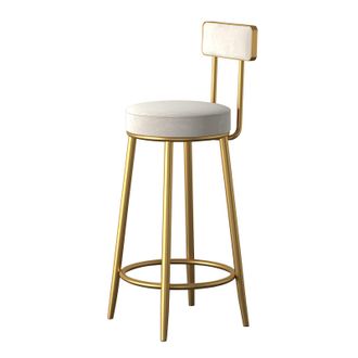 Generic Gepolsterte Barhocker, Tresenst&uuml;hle mit R&uuml;ckenlehne und Metallbeinen, hohe Hocker f&uuml;r die K&uuml;che/H&ouml;he: 65 cm