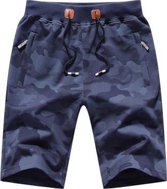 Generic Short court pour homme avec poche zipp&eacute;e, ceinture de hanche, short de sport d&eacute;contract&eacute;, bleu fonc&eacute;, XXL