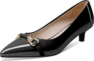 elashe Femme Escarpins Petit Talon Bout Pointu A Enfiler Chic Chaussure Talon Chaton 1.5 Noir EU38