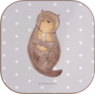 Mr. & Mrs. Panda Untersetzer für Gläser Otter Muschel - Geschenk, Süß, gläseruntersetzer, Glas, Kaffeeuntersetzer, Motivation, Büro, Coaster, Tischuntersetzer, Medaill