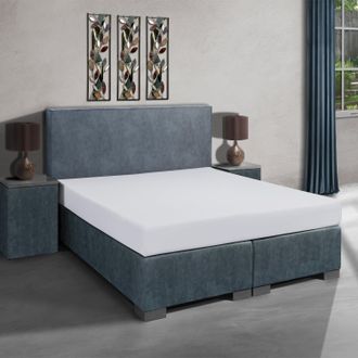 Mister Sandman Elastan Basic Jersey Spannbetttuch weiß auch für Wasserbetten 180/200-200/220 cm