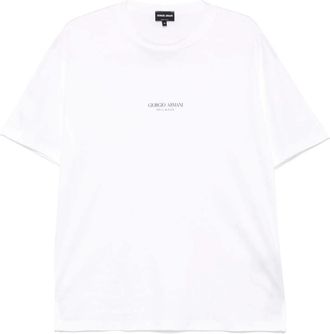 Giorgio Armani Homme, Tops, Blanc, Taille: XL T-shirt col rond en interlock de coton