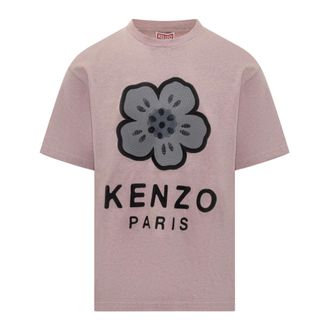 Kenzo Homme, Tops, Rose, Taille: XS T-shirt brod&eacute; Fleur Boke