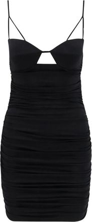 Elisabetta Franchi Robe Courte en M&eacute;lange Viscose - Femme - Robes - Noir - Taille: 40 FR