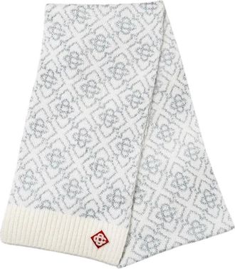 Casablanca unisex, Accessoires, Blanc, Taille: ONE Size Sciarpa Monogramma