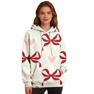 Generic Sweat &agrave; capuche pour femme avec imprim&eacute; coeur | Sweat &agrave; capuche en polaire de style festival pour lautomne chaud, RD1., 3XL