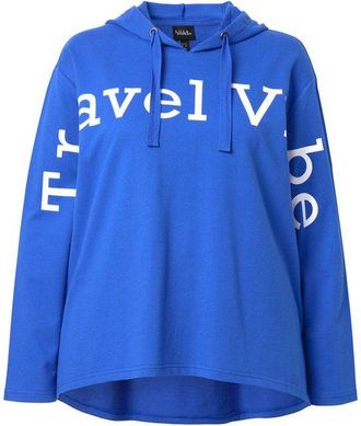 Ulla Popken Sweatshirt Hoodie Schriftdruck A-Linie Kapuze Langarm
