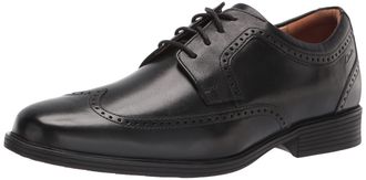 Clarks Herren Whiddon Wing Oxford, Schwarzes Leder, 44.5 EU