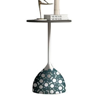 Generic Kleiner runder Beistelltisch, Akzent-Couchtisch mit Metallfu&szlig;, Kleiner Getr&auml;nketisch, Sofatisch f&uuml;r Wohnzimmer, Schlafzimmer, moderner Nachttisch, Woh