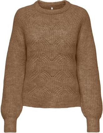 Only Onlgila Life Ls Structure O-Neck BF KNT, Noix de Coco grill&eacute;es, XL Femme