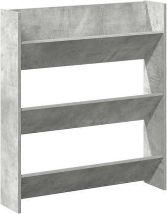 vidaXL Armoire &agrave; Chaussures Murale Etag&egrave;re &agrave; Chaussures Organisateur Range-Chaussures Entr&eacute;e Maison Int&eacute;rieur Gris B&eacute;ton 80x18x90 cm Agglom&eacute;r&eacute;