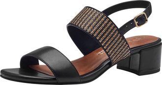 Marco Tozzi Marco Tozzi Damen, Sandalette, Feel ME Fu&szlig;bett, weiches Innenfutter, Vegan, 2-28203-42 Sandale mit Absatz, Black Comb, 38 EU