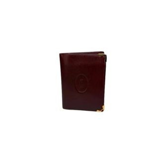 Cartier Portefeuille vintage en cuir petit mod&egrave;le Pre-owned - Femme - Pre-owned - Rouge - Taille: ONE Size