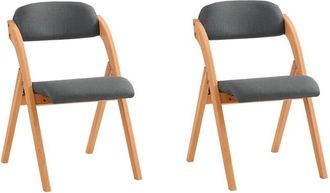 SoBuy SoBuy Esszimmerstuhl Set von 2 Klappst&uuml;hle aus Holz Polsterter Ergonomischer Stuhl - Kompakter K&uuml;chen- und B&uuml;rostuhl f&uuml;r Esszimmer oder Wohnzimmer