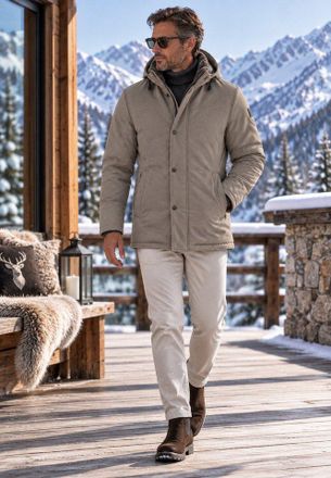 Milestone Winterjacke MSMelton Microvelours mit Kunstpelzkragen, Kapuze und Sorona Isolierung
