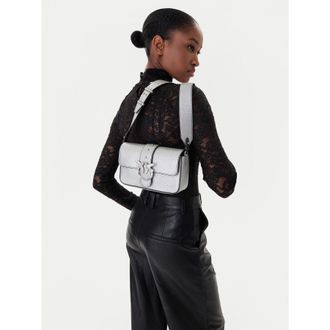 Pinko Handtasche PINKO Love One Mini Slouchy Fl AI 25-26 PLTT 104340 A2JT Silberfarben