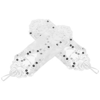 IFUNDOM de Mariée Dentelle Fleurie Sans Doigts Blancs Manches Poignet Élégantes pour Robe de Mariage Accessoire Vintage et Moderne pour Femmes