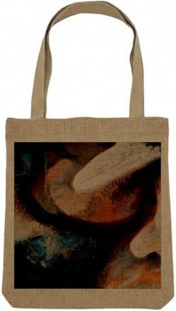 Fabulous Sac Shopping Tote Bag Aspect Lin - Paysage Abstrait Nature Riviere Sable Arbre - Sac de Courses Toile Epaisse 360g Beige Naturel Cabas Port&eacute; Epaule So